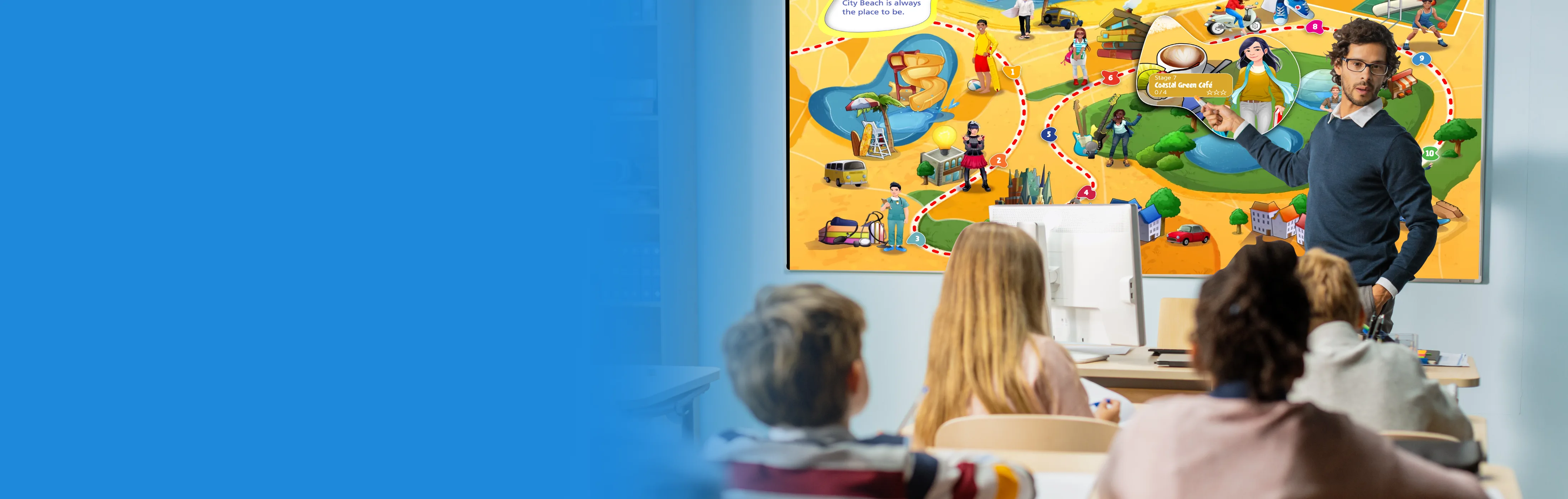 Home page banner Teacher in classroom with Learning Journey